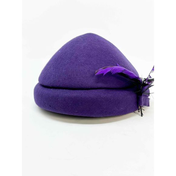 Vintage | Accessories | Vintage 92s Purple Wool Felt Hat | Poshmark